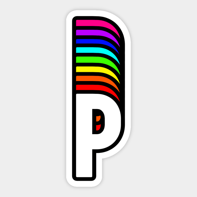 Rainbow Letter, P - Rainbow Letters - Sticker | TeePublic